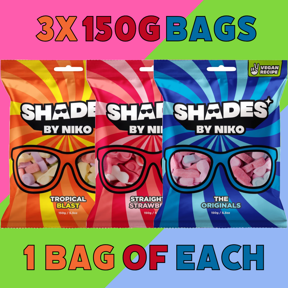 SHADES BY NIKO | ALL 3 FLAVOURS AVAILABLE | 3x150G BAGS – Gaffney's ...